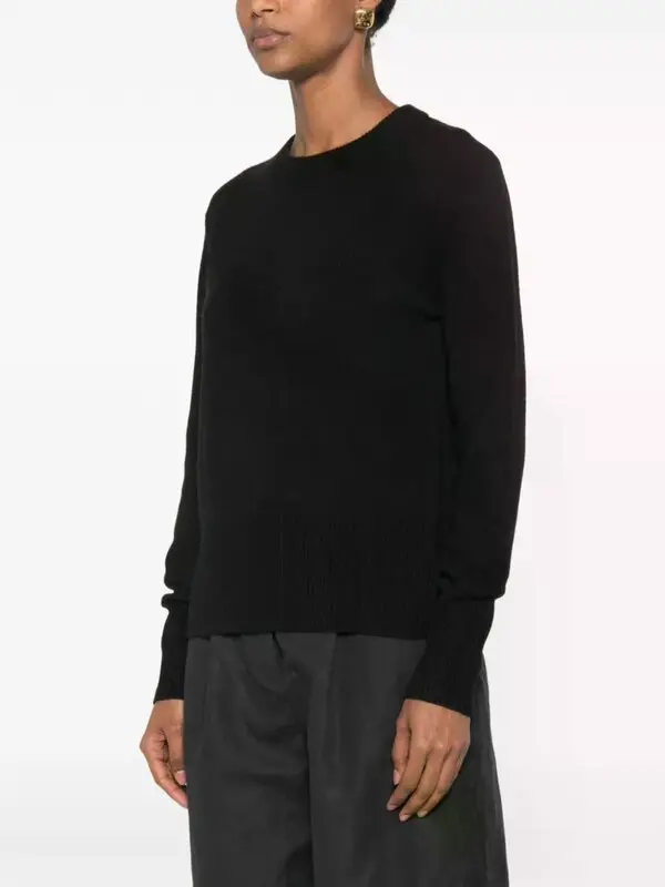 Soft Goat Ribbed-trim Sweater