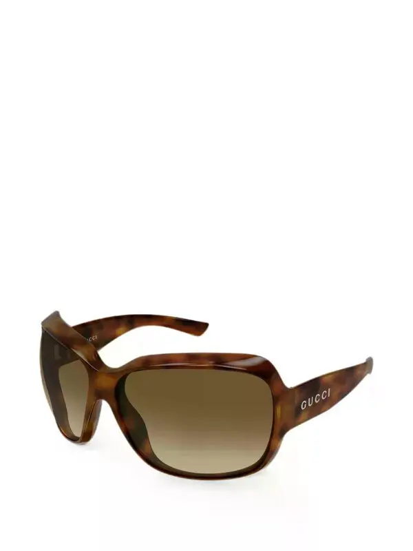 Gucci Tortoiseshell-effect Geometric-frame Sunglasses