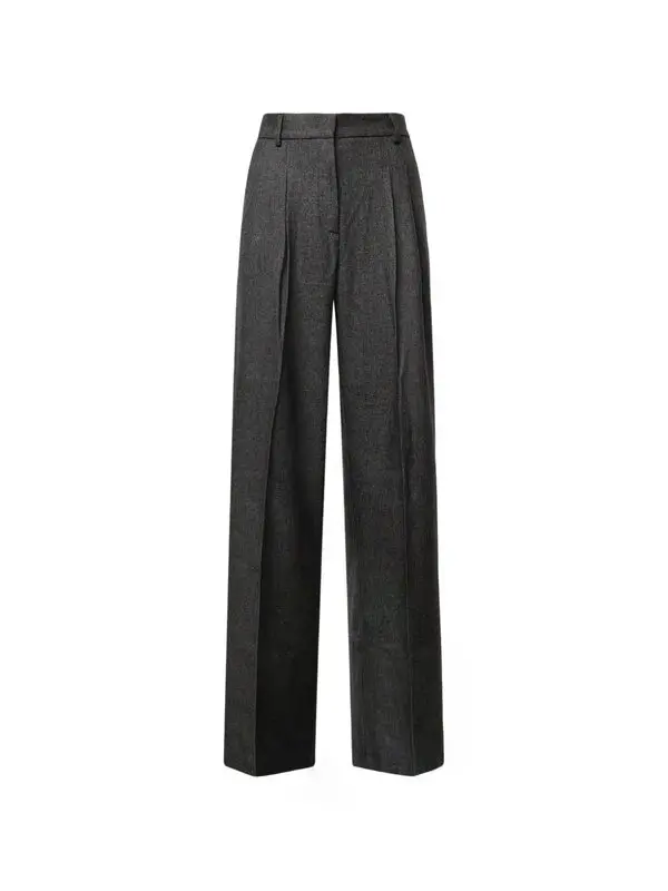 Andamane Pleated Tailored Trousers - Grey