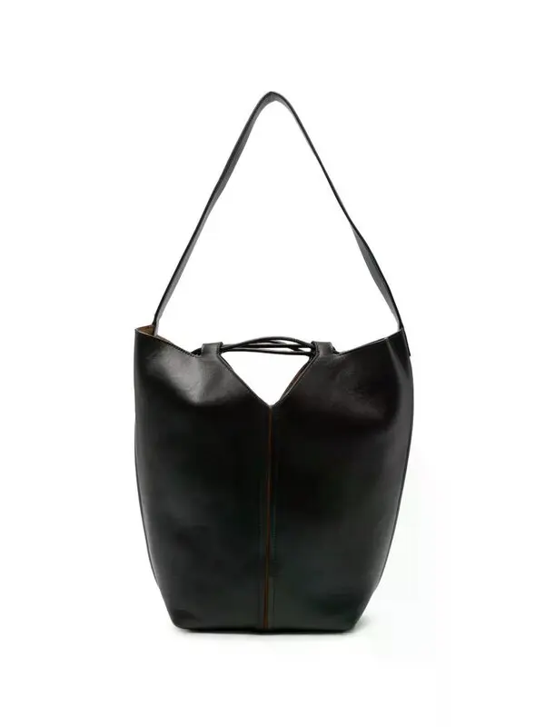Hereu Riba Leather Bucket Bag - Black