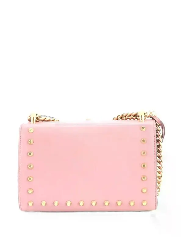 Gucci Pearly Padlock Studded Leather Small Shoulder Bag - Pink