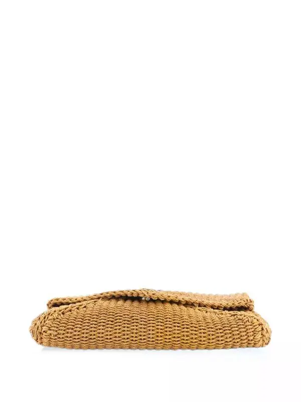 Saint Laurent Cassandre Envelope Raffia Large Clutch Bag