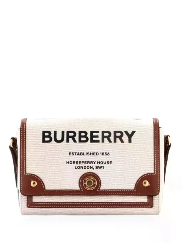 Burberry Note Canvas With Leather Medium Crossbody Bag - Neutrals