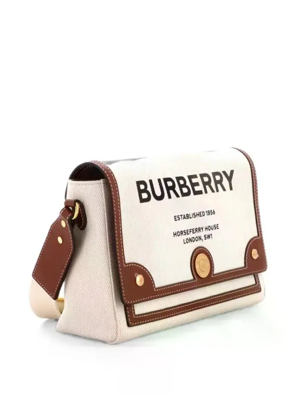 Burberry Note Canvas With Leather Medium Crossbody Bag