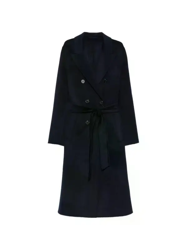 Marella Double-breasted Belted Coat - Blue