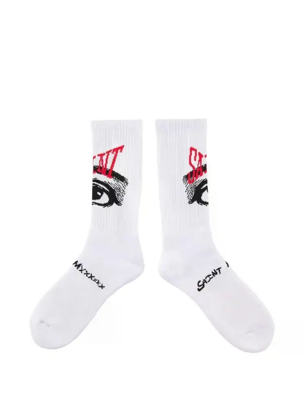 SAINT MXXXXXX Eye-motif Ribbed Socks