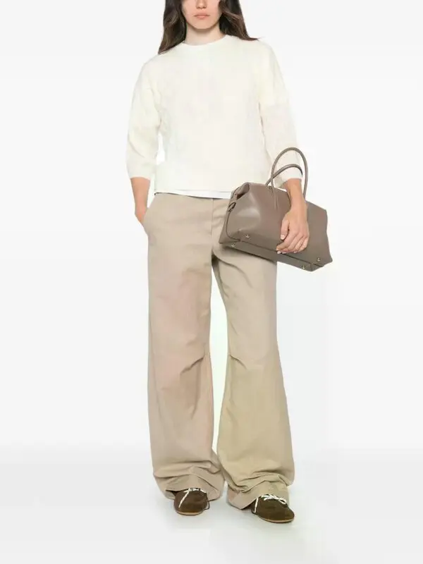 Marella Mls Radura Cable-knit Short-sleeve Sweater - Neutrals