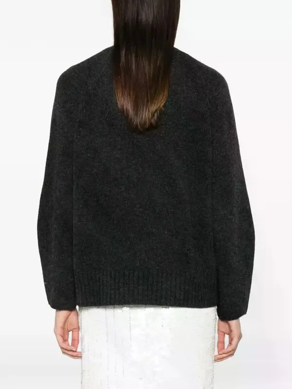 ERMANNO FIRENZE Beaded Embellished V-neck Sweater