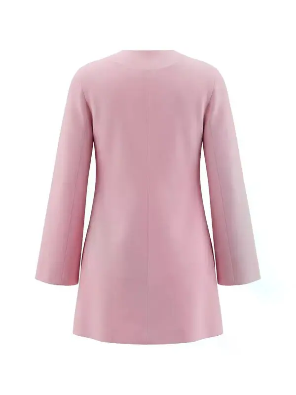 Valentino Garavani Patch-detail Flared-sleeve Mini Dress - Pink