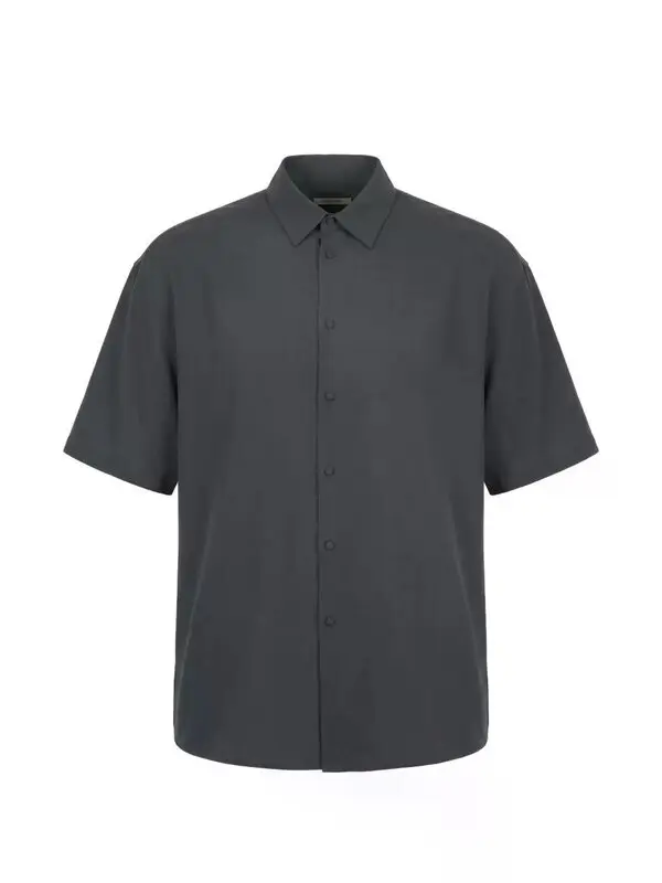 Valentino Garavani Short-sleeve Leather Shirt - Grey