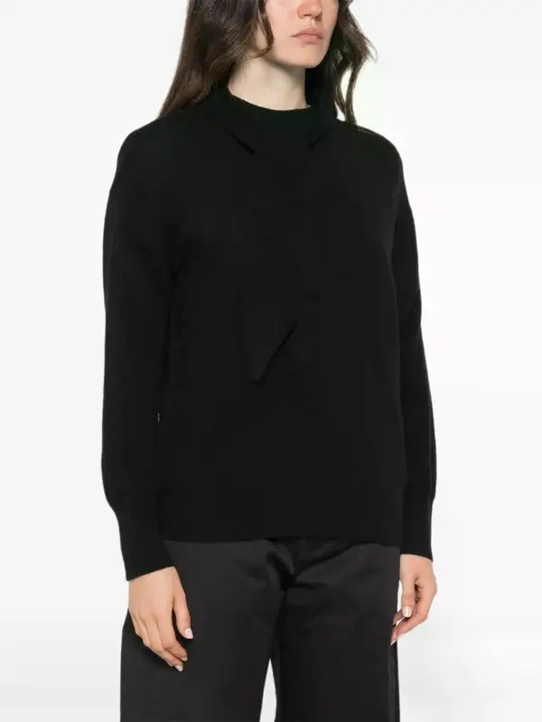Marella Scarf Detail Sweater - Black