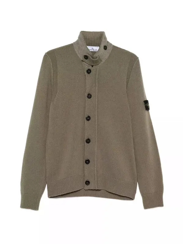 Stone Island Logo Patch Button-up Cardigan