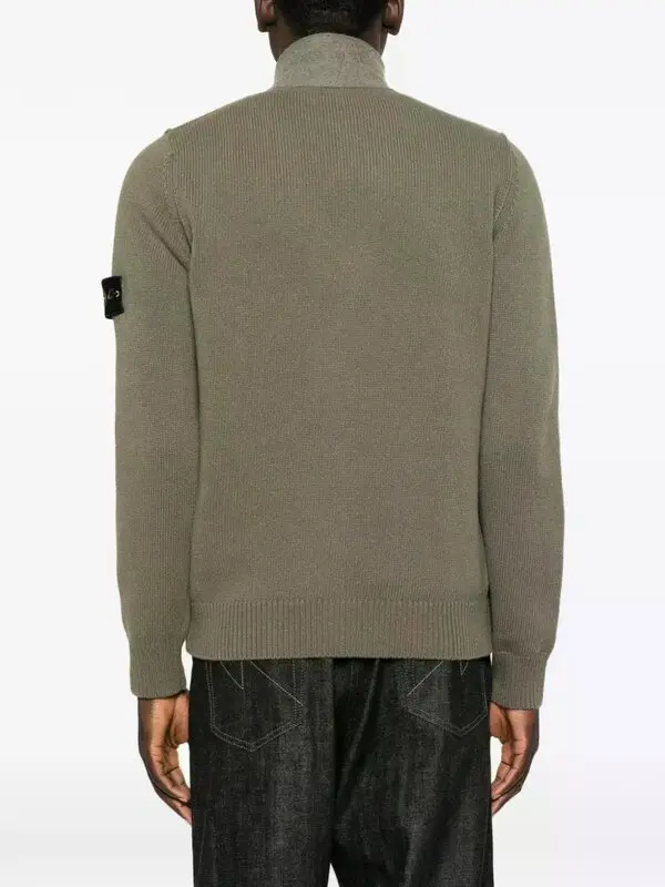 Stone Island Logo Patch Button-up Cardigan