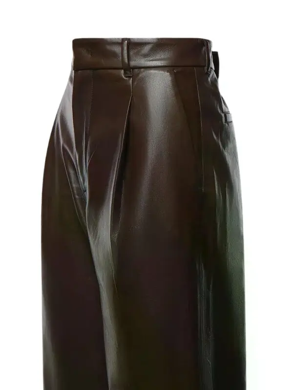 Andamane Pleated Faux-leather Trousers