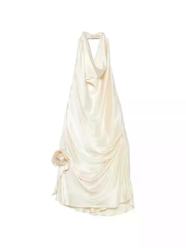 Arcina Ori Rosa Draped Halterneck Mini Dress
