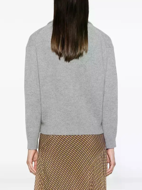 FORTE_FORTE Ribbed-knit Shawl-collar Cardigan