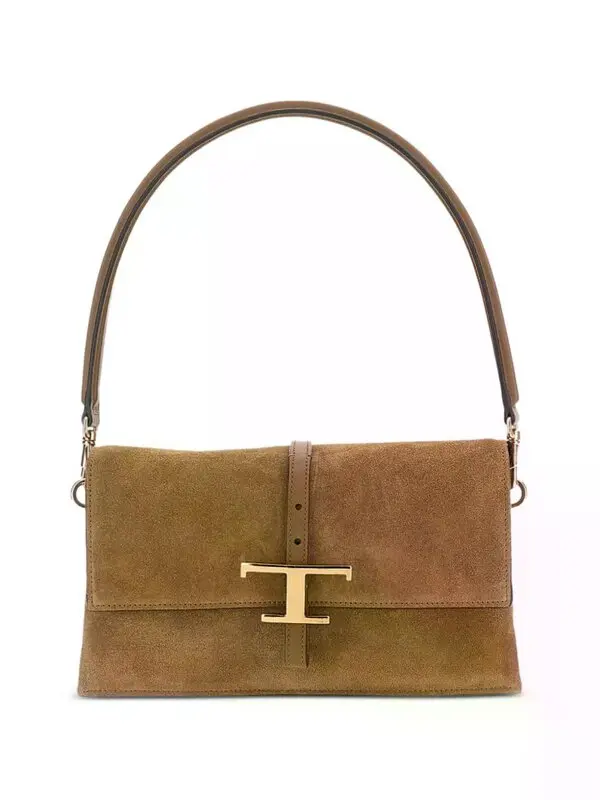 TOD'S T Timeless Suede Shoulder Bag