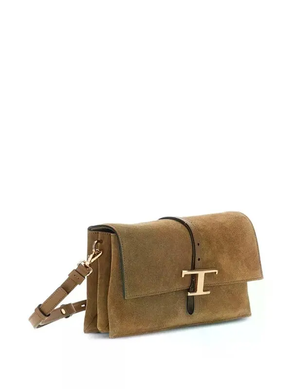 TOD'S T Timeless Suede Shoulder Bag