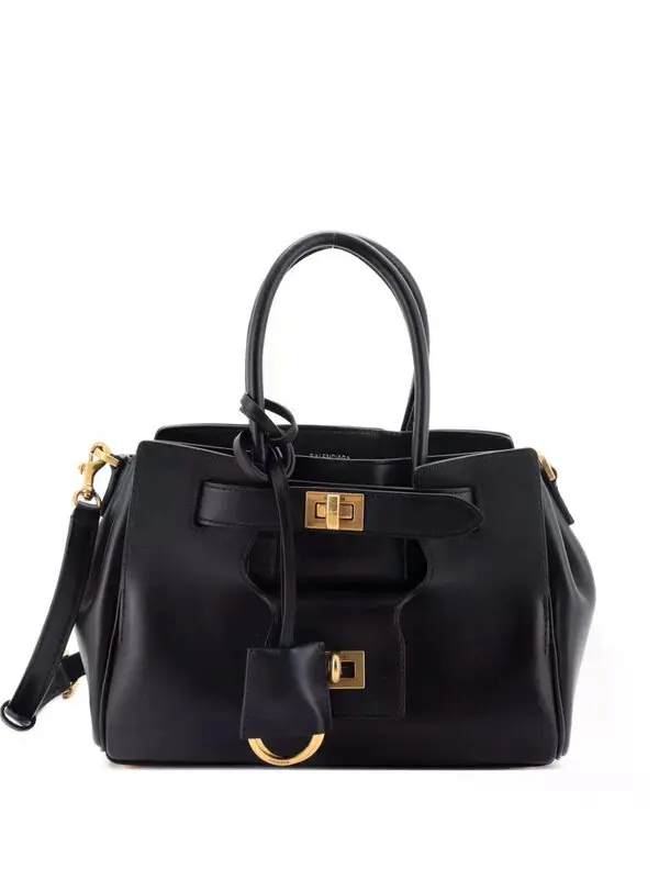 Balenciaga Bel Air" Carry All Leather Mini Tote Bag - Black