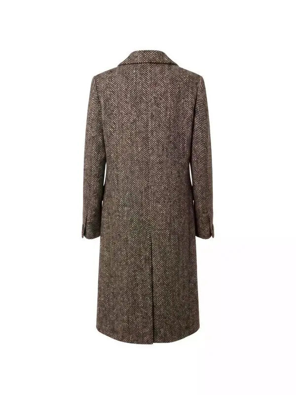 Tagliatore Herringbone-pattern Wool Coat