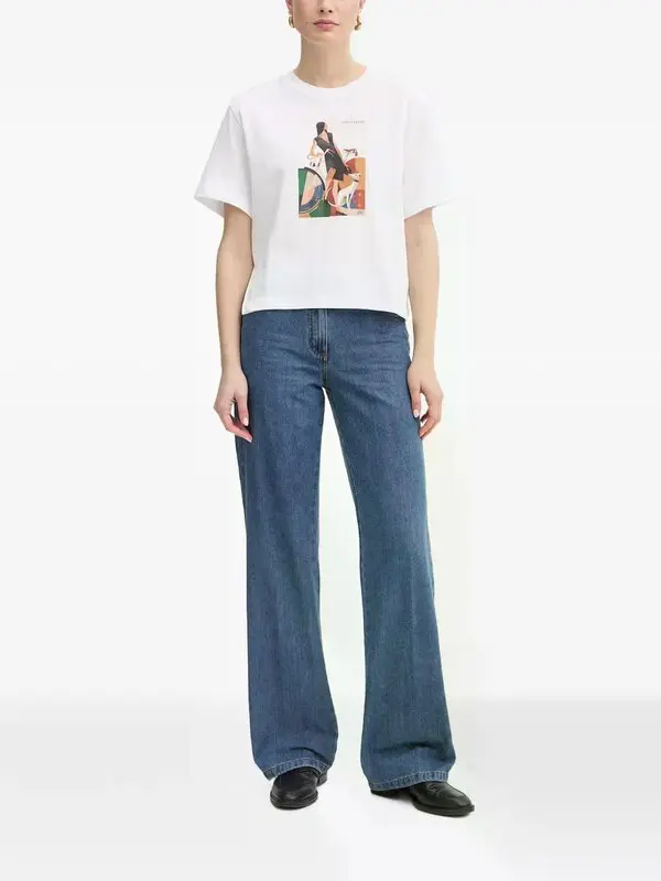 TRUSSARDI Graphic Print Side-slit T-shirt