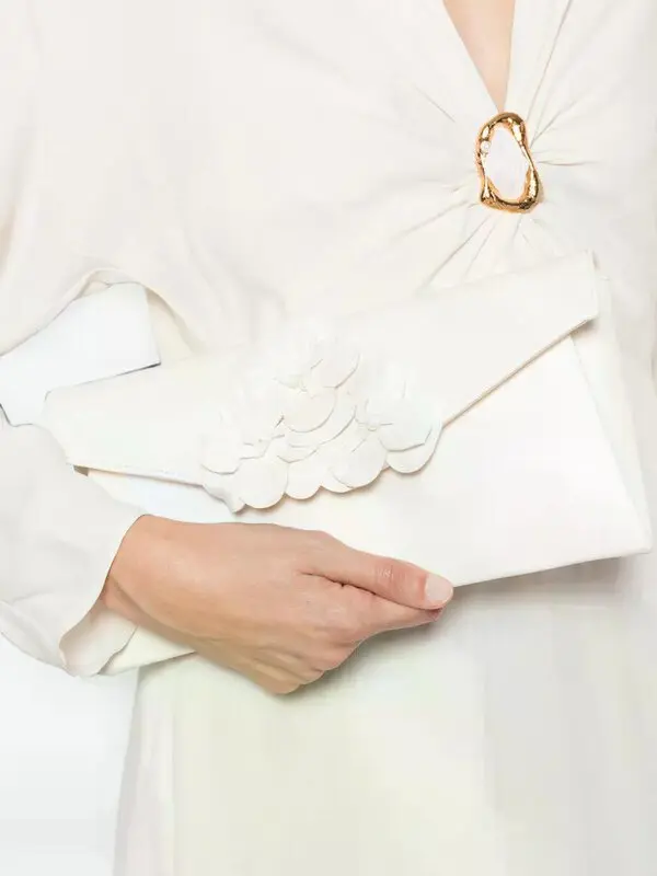 TWENTY FOURHAITCH Floral Appliqué Envelope Shoulder Bag