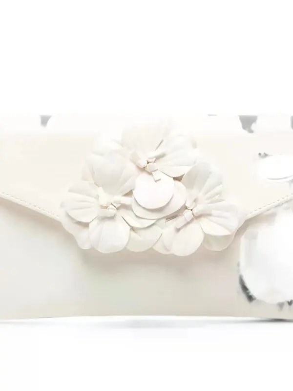 TWENTY FOURHAITCH Floral Appliqué Envelope Shoulder Bag