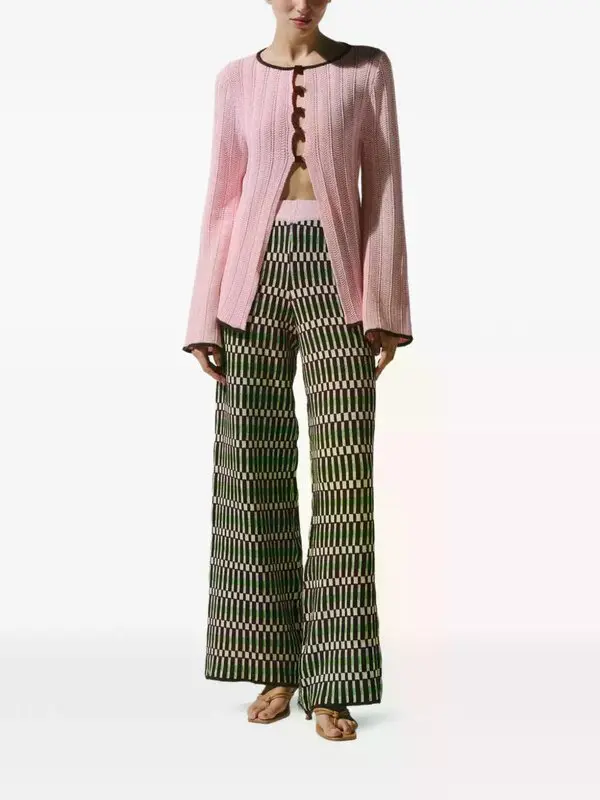 BAOBAB Corsica Resin-embellished Bell-sleeve Top