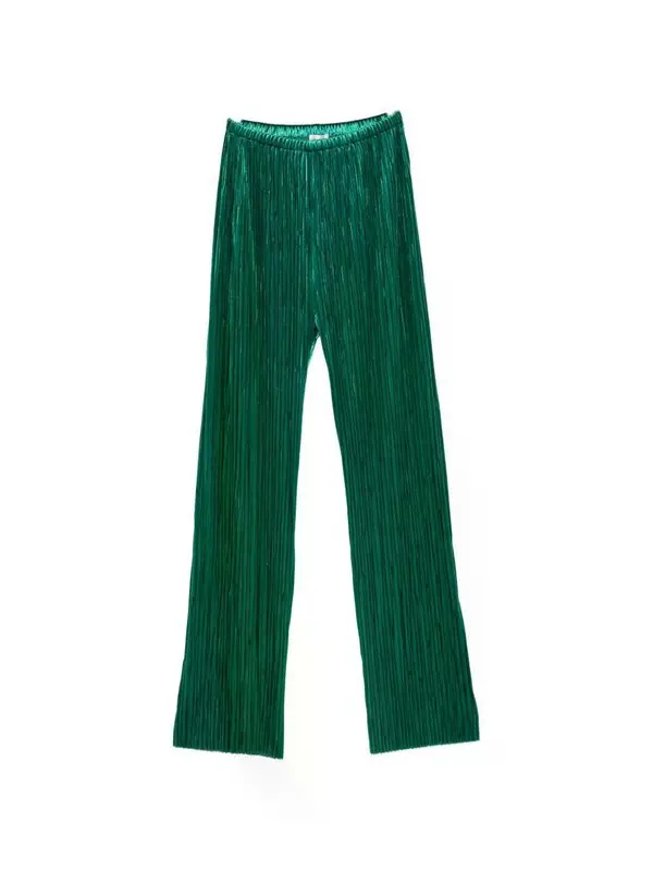 FORTE_FORTE Pleated Satin-finish Trousers