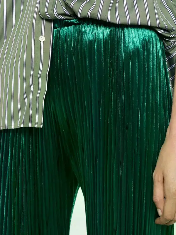 FORTE_FORTE Pleated Satin-finish Trousers