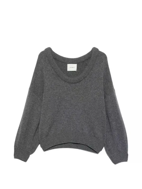 LISA YANG Doria Scoop-neck Long-sleeve Sweater - Grey