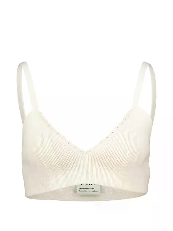 Escvdo Cima Scalloped Ribbed-knit Top