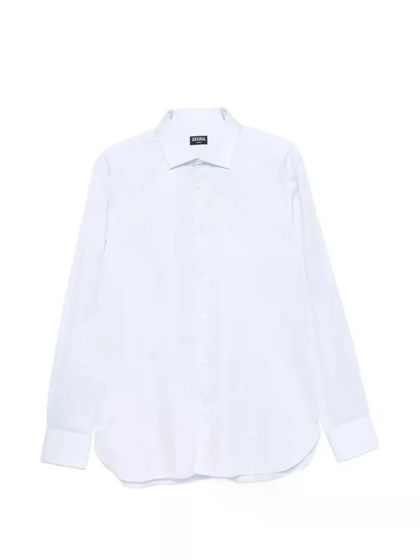 Zegna Micro-stripe Long-sleeve Shirt - White