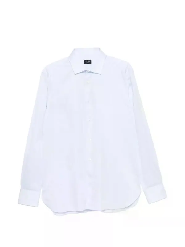 Zegna Micro-stripe Long-sleeve Shirt - White