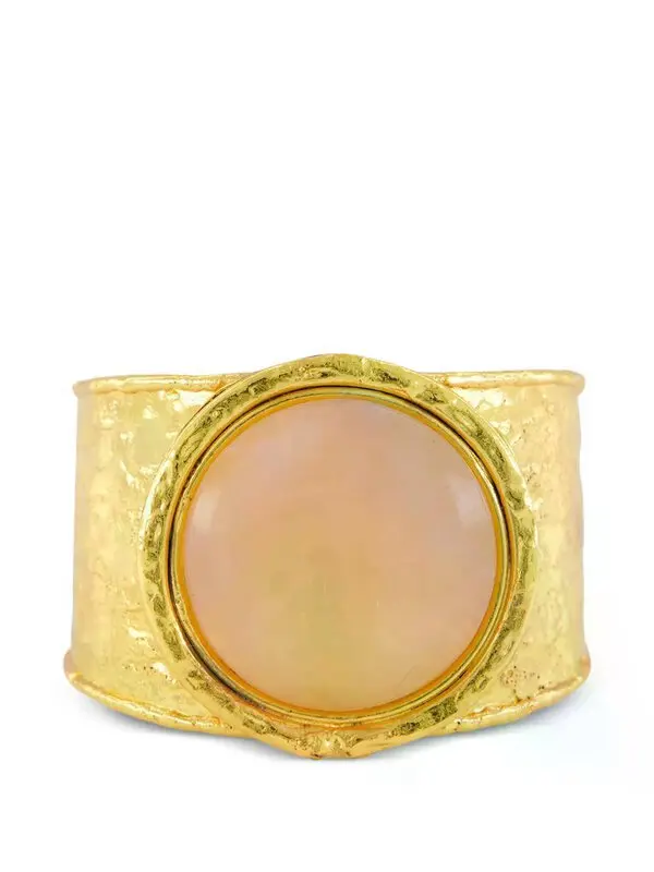 Sylvia Toledano Pink Quartz Sphere Cuff Bracelet - Gold