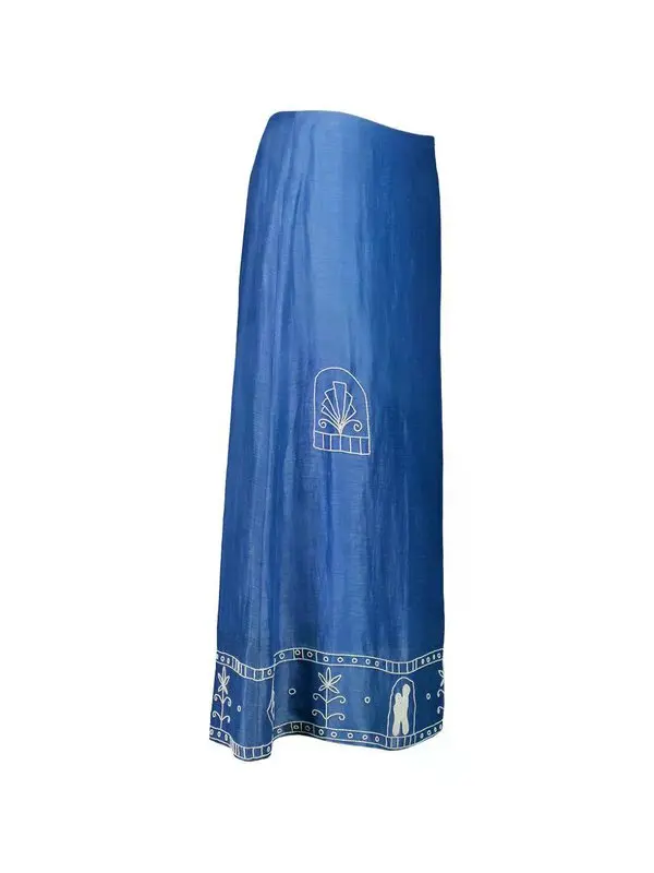 ALEMAIS Alemas Yasmeen Embroidered Maxi Skirt