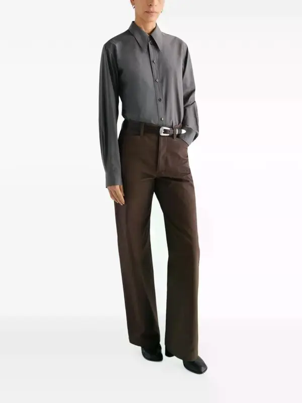 LEMAIRE Pointed Collar Washed Cotton-silk Shirt