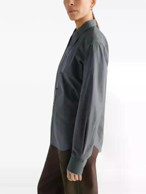 LEMAIRE Pointed Collar Washed Cotton-silk Shirt