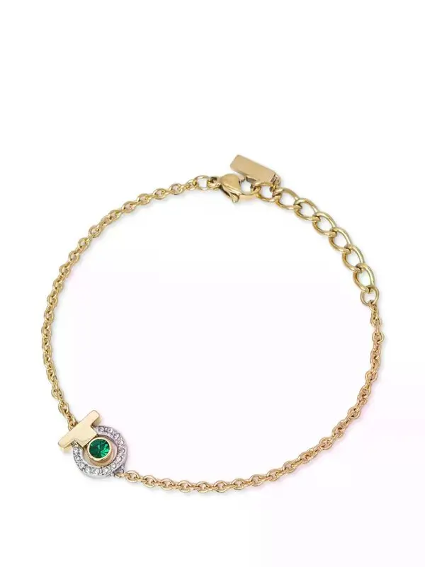 TRUSSARDI T-logo Round Charm Chain Bracelet - Gold