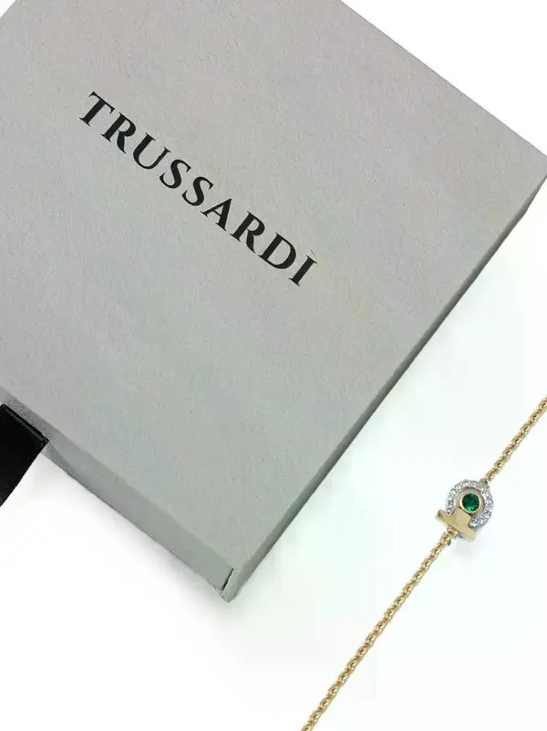 TRUSSARDI T-logo Round Charm Chain Bracelet