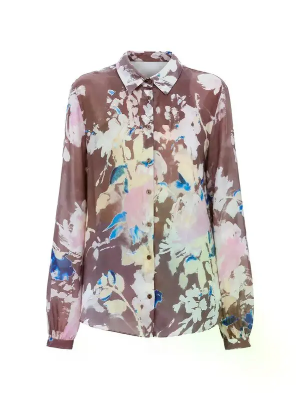 HANITA Floral Print Button-up Shirt
