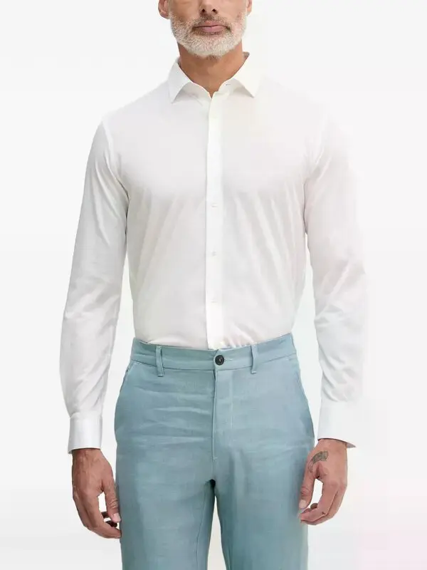 TRUSSARDI Logo-embroidered Long-sleeve Shirt