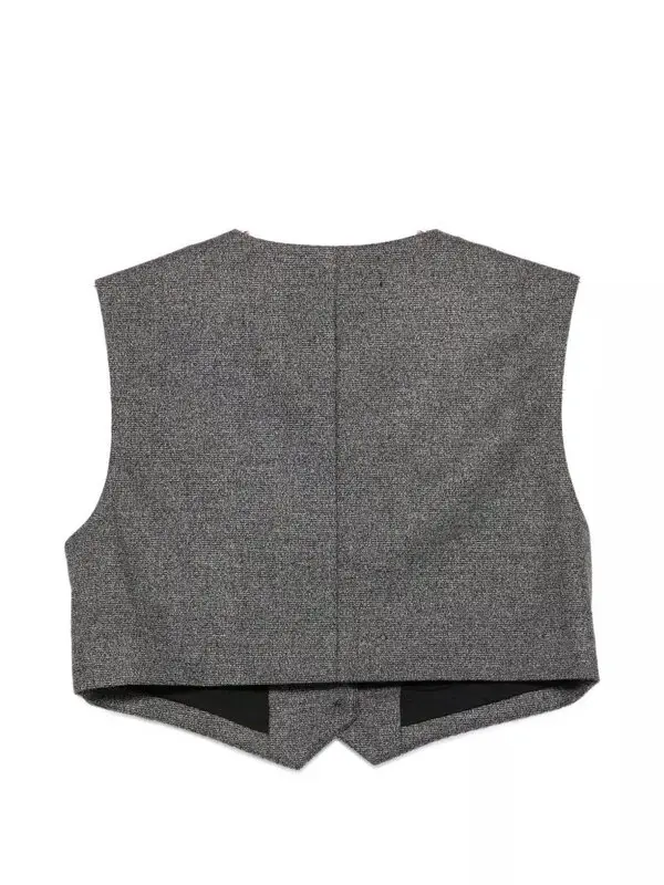 MSGM Cropped Button-up Waistcoat - Grey
