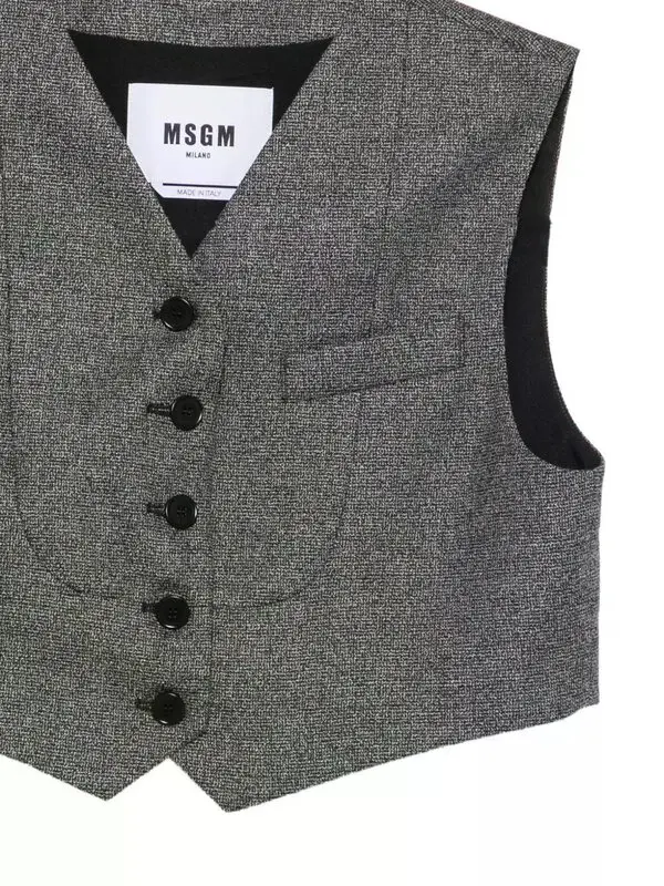 MSGM Cropped Button-up Waistcoat