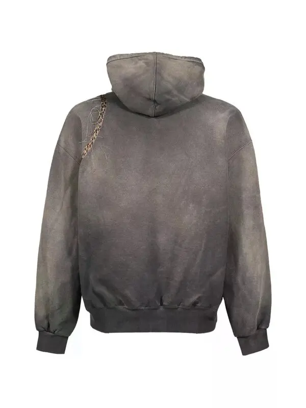 DOUBLET Faded-effect Patch-detail Hoodie