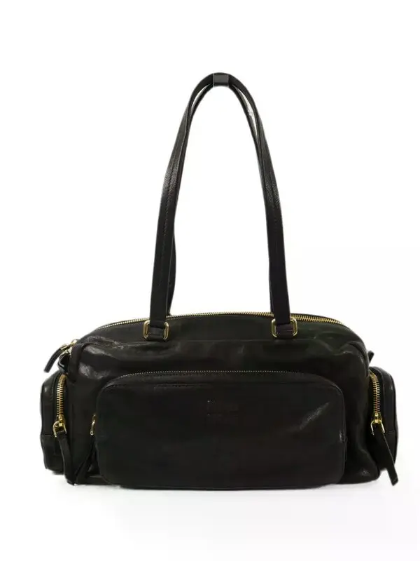 Miu Miu Calf Leather Pocket Shoulder Bag - Black