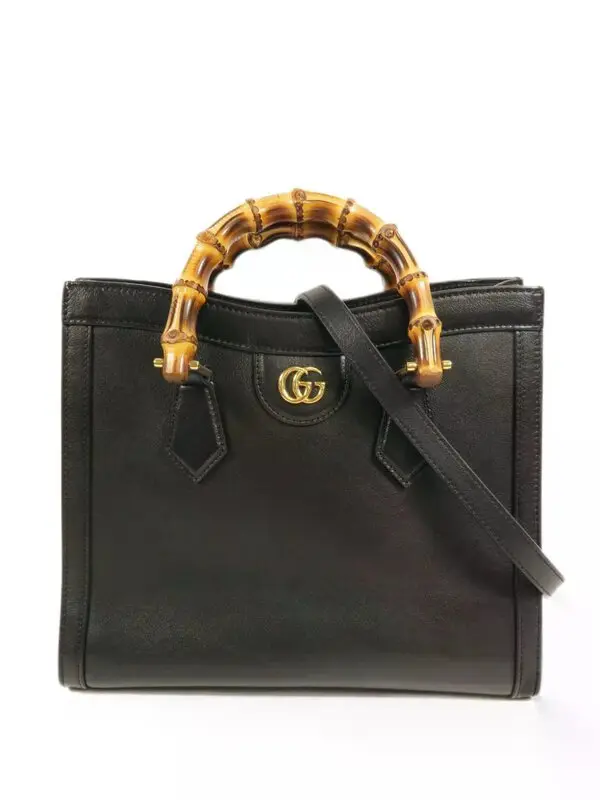 Gucci Diana Bamboo Tote Bag - Black