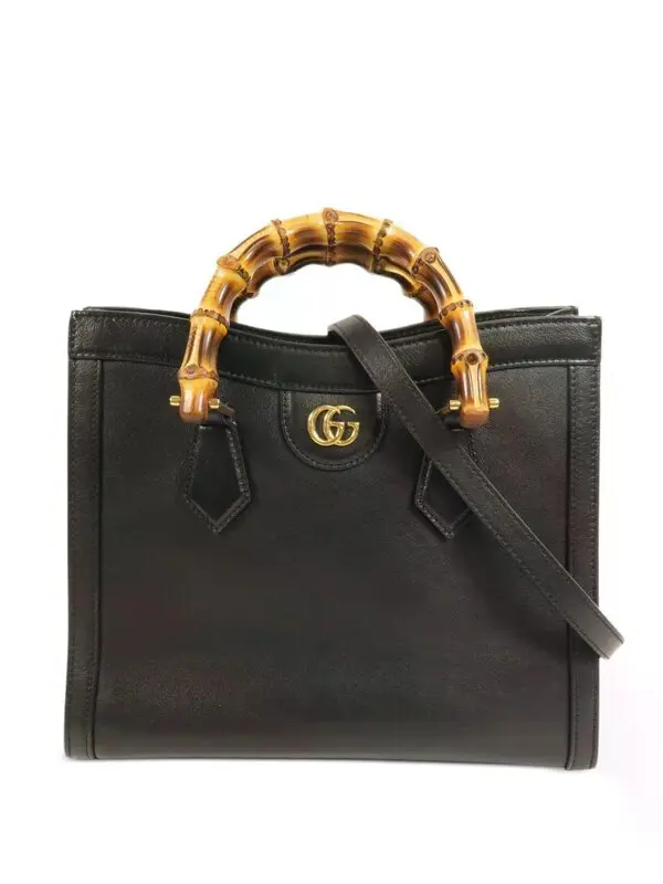 Gucci Diana Bamboo Tote Bag - Black