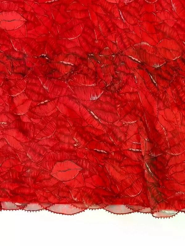 Valentino Garavani Lips-pattern Tiered Dress