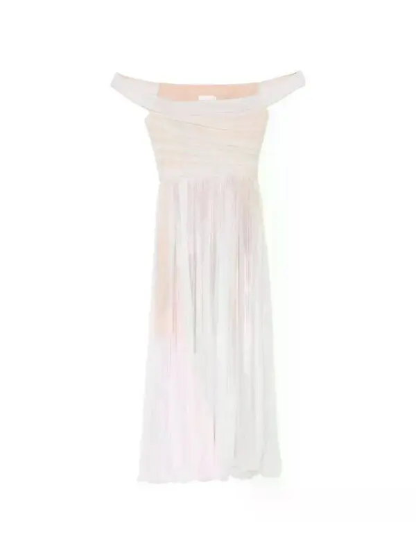MONTSAND Off-shoulder Pleated Midi Dress